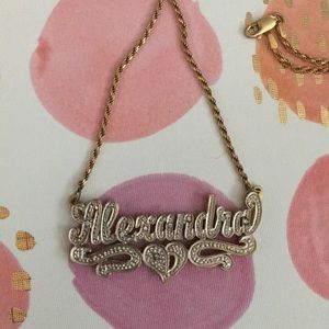 Jewelry | 14k Gold Alexandra Name Plate Necklace | Poshmark